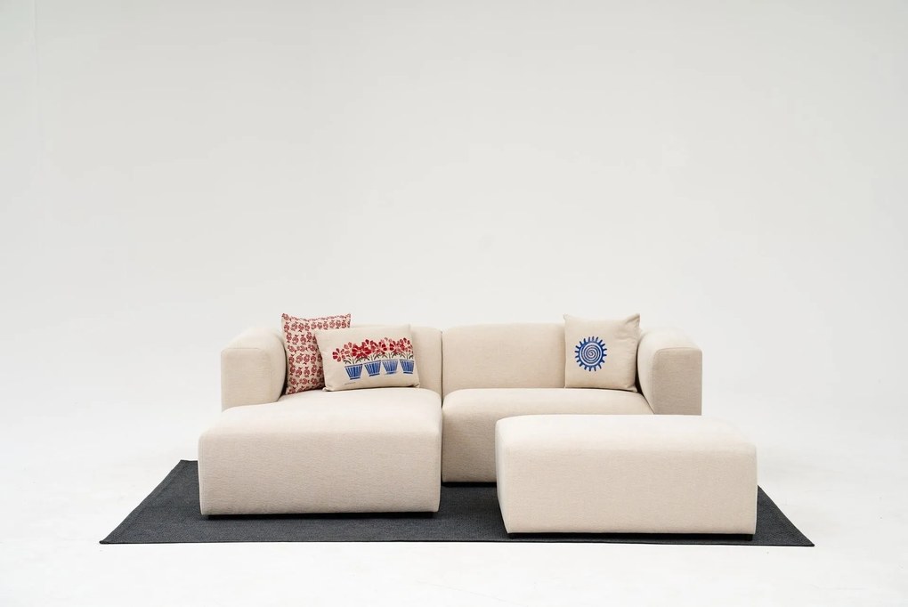 Hanah Home Rohová pohovka LINDEN MINI levá krémová