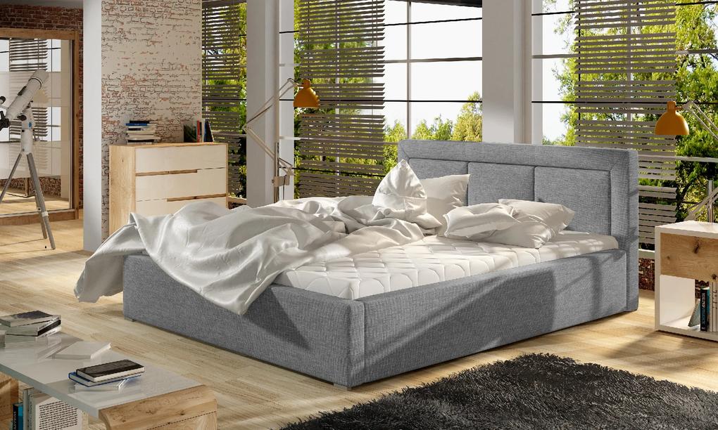 Belluno postel 200x200 kovový rošt/plynové písty/úložný prostor Materiál / Dekor: Paros 05
