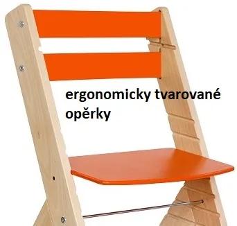 WOOD PARTNER Rostoucí židle pro školáky Vendy lak/oranžová