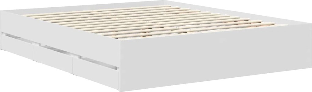 Rám postele se zásuvkou Bílá 160 x 200 cm Inženýrské dřevo 3409440