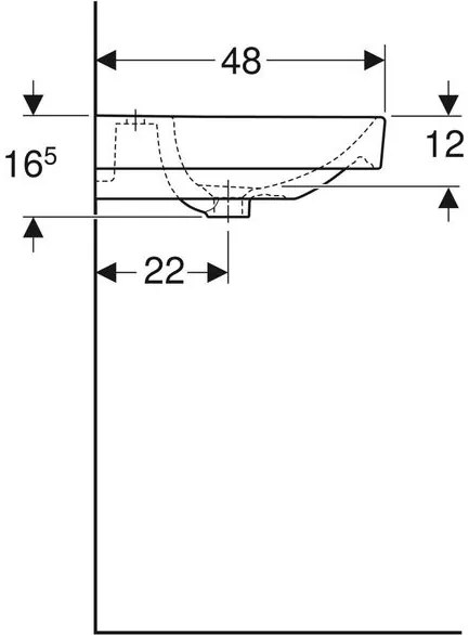 Geberit Smyle Square Dvojumyvadlo 120 cm bez otvoru pro baterie 500.224.01.1