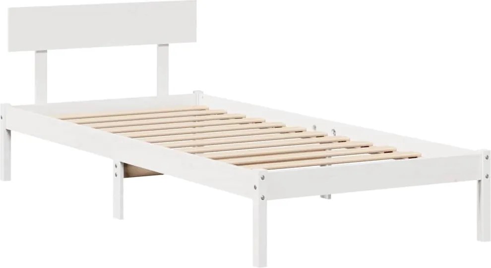 Postel bez matrace bílá 100 x 200 cm masivní borovice 3301511
