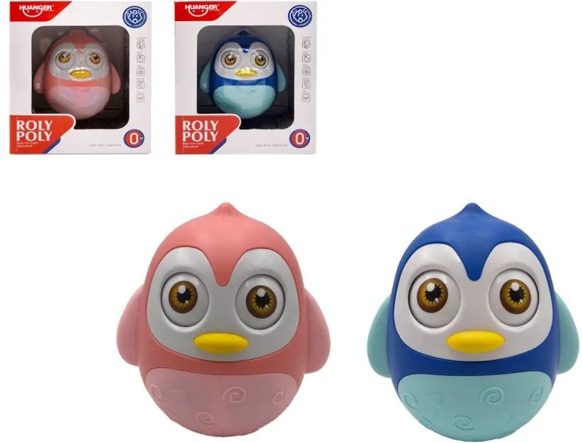 Teddies Roly Poly zvířátko plast 12cm se zvukem 2 barvy v krabičce