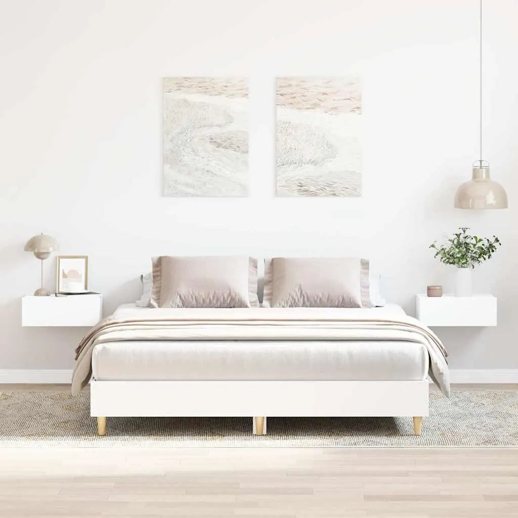 Rám postele bez matrace bílý 150x200 cm Dřevěné konstrukce 3328708