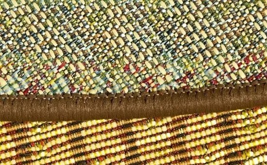 Oriental Weavers, Kusový koberec Zoya 728 R kruh – na ven i na doma, 160x160 (průměr) kruh, oranžová, chodba / předsíň