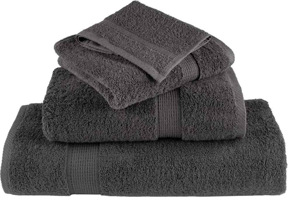 Prémiové ručníky pro hosty SOLUND 4 ks antracitové 30x50 cm 600 g/m² 137153