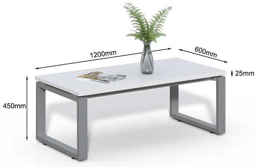 Kancelářský konferenční stolek Houseland Prime Home 01 120 cm bílý