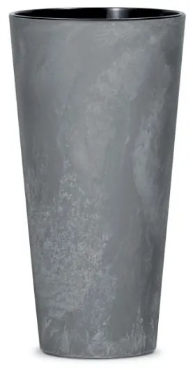 PROSPERPLAST Květináč - TUBUS SLIM Beton Effect Průměr: 25 cm, Barva: marengo