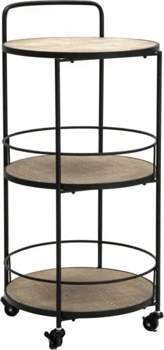 Servírovací vozík Arex 40 cm černý/hnědý