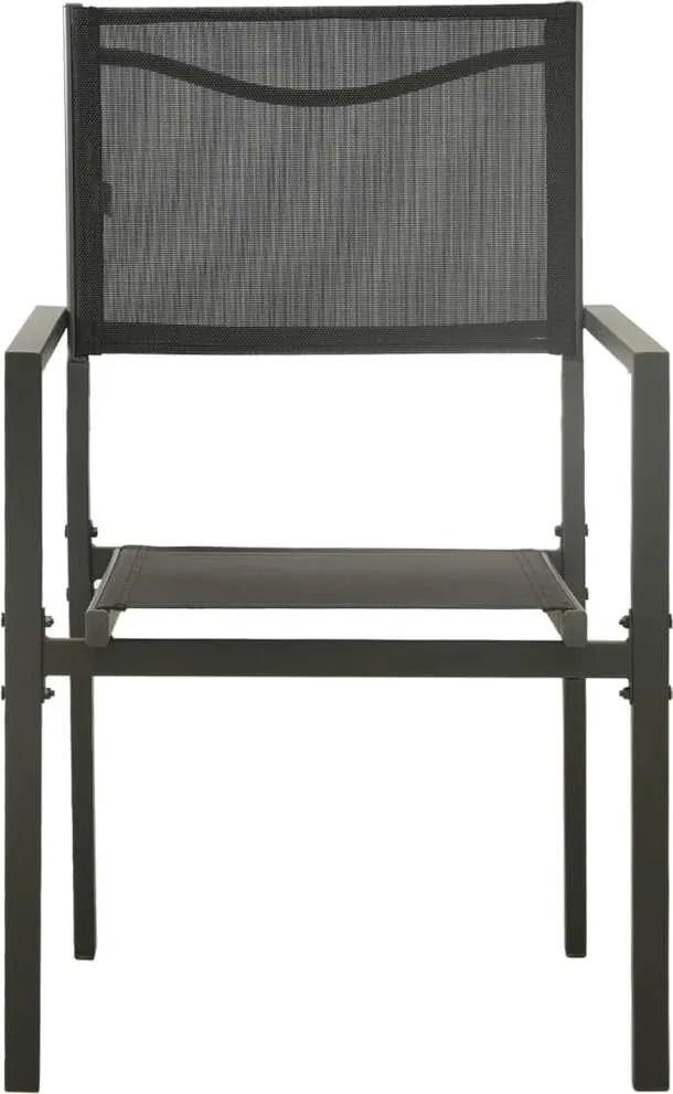 vidaXL Zahradní židle 2 ks textilen a ocel černé a antracitové [313077]