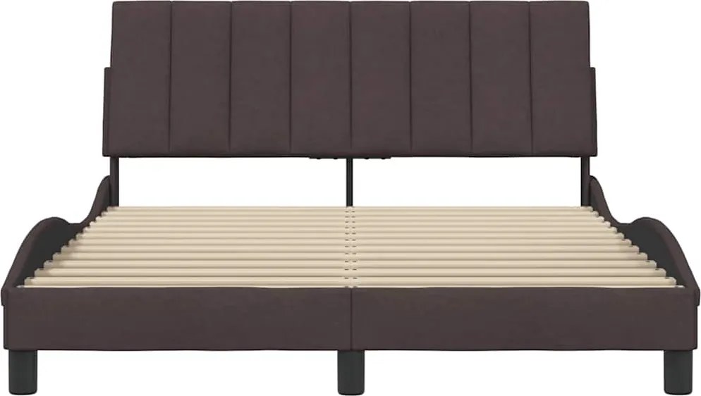 Rám postele bez matrace Hanko tmavě hnědý 140 x 200 cm textil 3310394