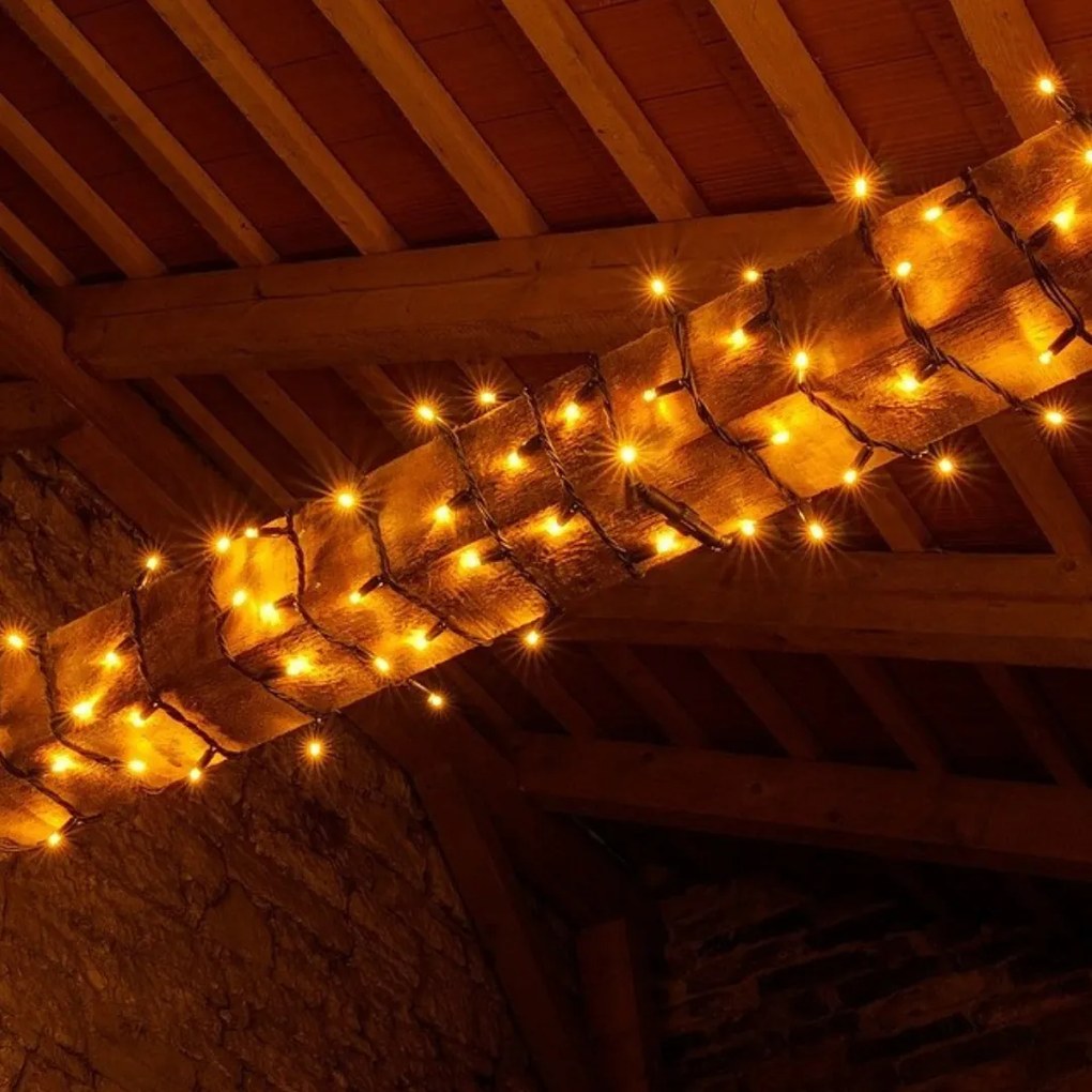 Easy Fix LED světelný řetěz, 5 m, venkovní, kontura, teple bílá, 60 diod, černý kabel, IP67