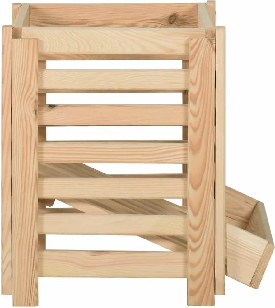 Bedna na brambory 60 x 40 x 50 cm masivní borové dřevo 327328