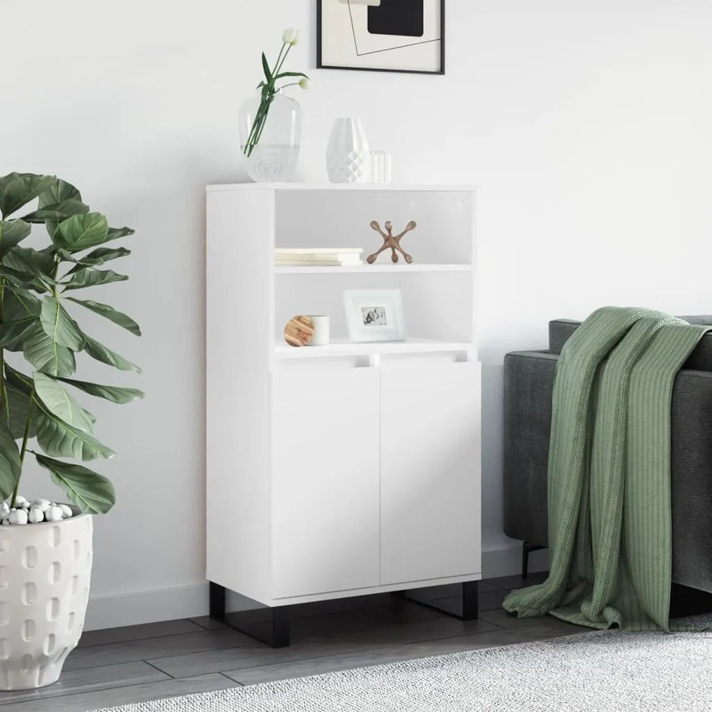 Skříň highboard bílá 60 x 36 x 110 cm kompozitní dřevo