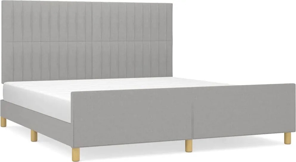 Rám postele bez matrace světle šedý 180 x 200 cm textil 3125235