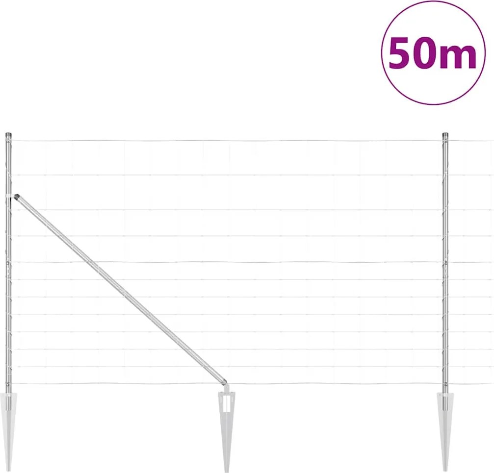 Svařované drátěné ploty s hroty 50 x 1,4 m Pozinkovaná ocel 3351459