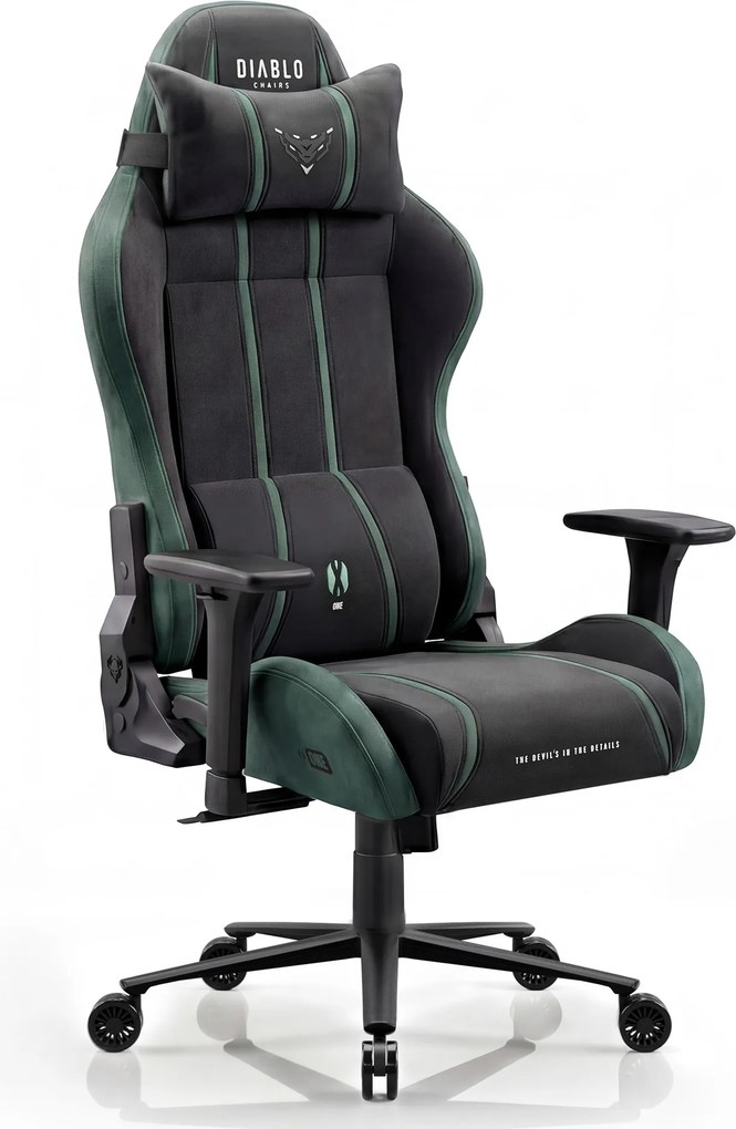 Látková herní židle černý-zelený King Size: Diablo X-One 2.0 Forest Green