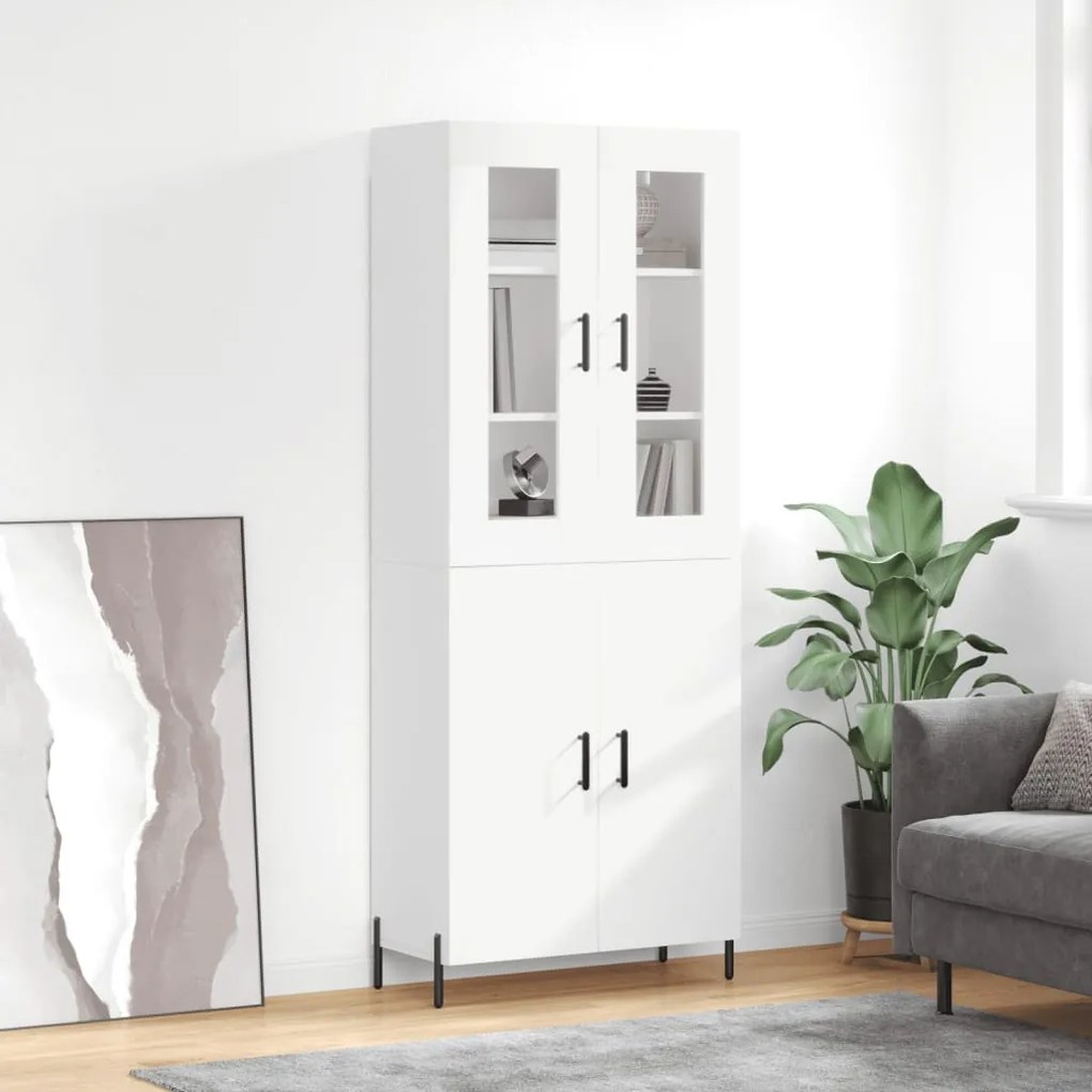 Skříň highboard bílá 69,5 x 34 x 180 cm kompozitní dřevo