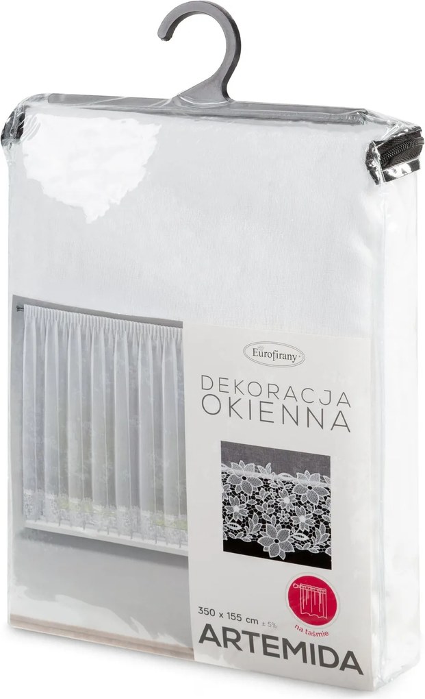 ZÁCLONA NA PÁSCE ARTEMIDA 350X155 CM BÍLÁ