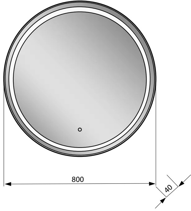 Lavedo Vivace Grey 80 touch control koupelnové zrcadlo s LED podsvícením