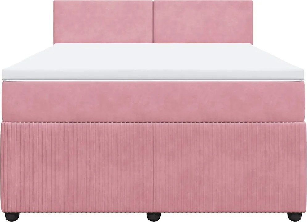 Box spring postel s matrací růžová 140x190 cm samet 3290033
