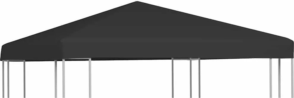 Náhradní střecha na altán 270 g/m² 3 x 3 m černá 312078