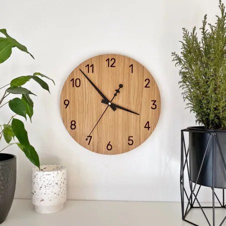 Nástěnné hodiny z dubového dřeva – moderní minimalistický design | SENTOP MAS002-A-akcia20