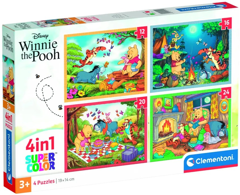 Clementoni - Puzzle 4v1 Disney Medvídek Pú (12+16+20+24 dílků)