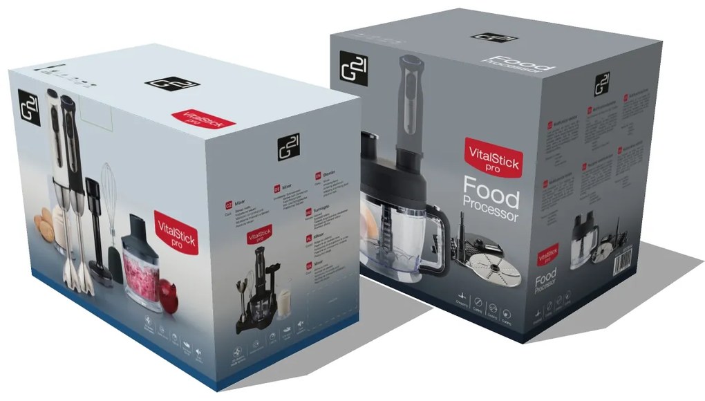 Set G21 mixér VitalStick Pro 1000 W s Food Processorem, Black