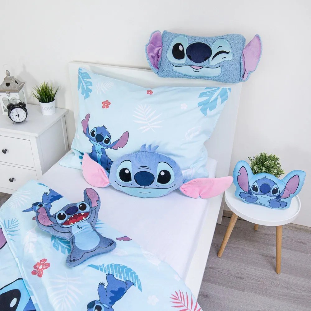 Fleecový dětský polštářek 41x32 cm Lilo and Stitch "Blue" – Jerry Fabrics