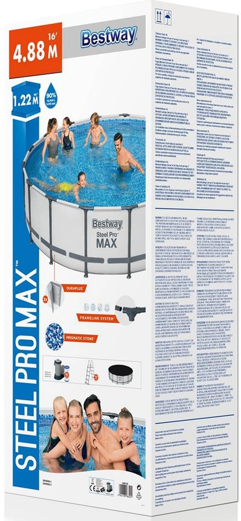 BESTWAY Steel Pro Max Bazén 488 x 122 cm, kartušová filtrace 5612Z