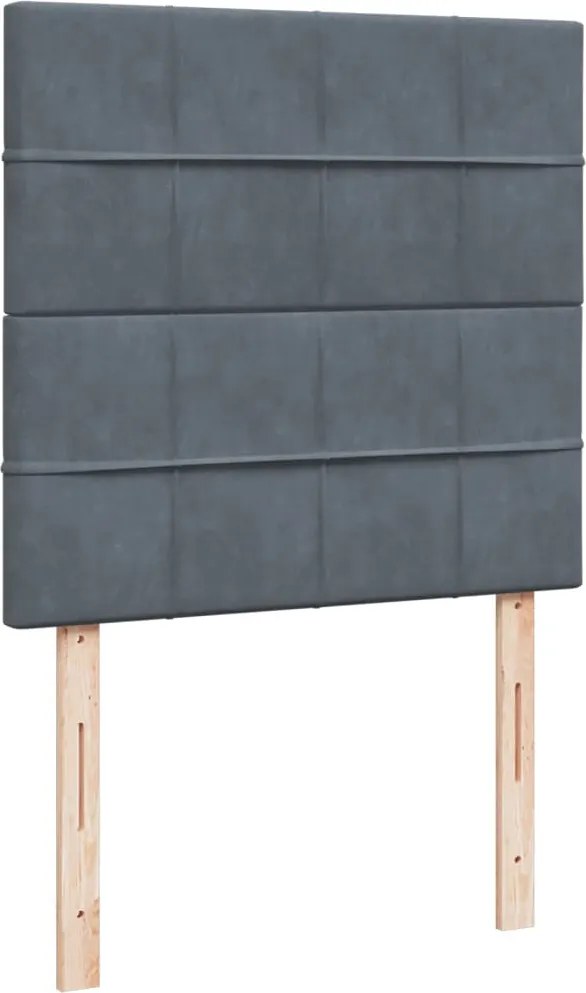 Box spring postel s matrací tmavě šedá 90x190 cm samet 3293087