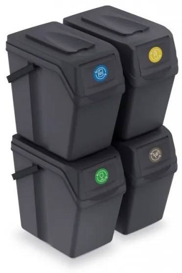 Set košů na tříděný odpad, 4 x 25 l