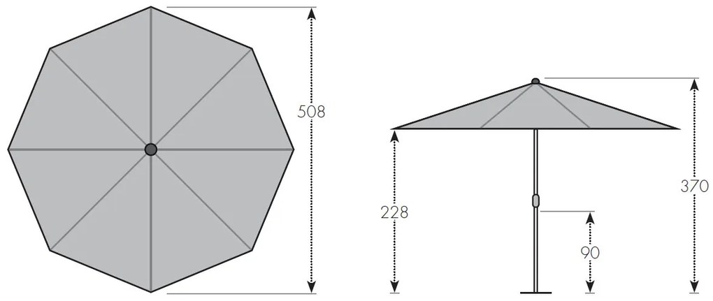 Slunečník DOPPLER Telestar 500 cm bílá