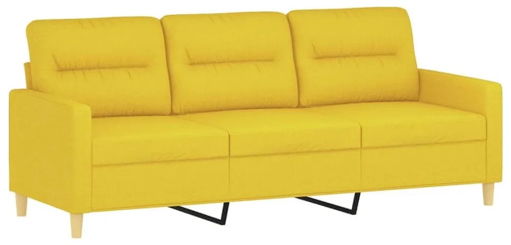 Petromila 2dílná sedací souprava s poduškami světle žlutá textil