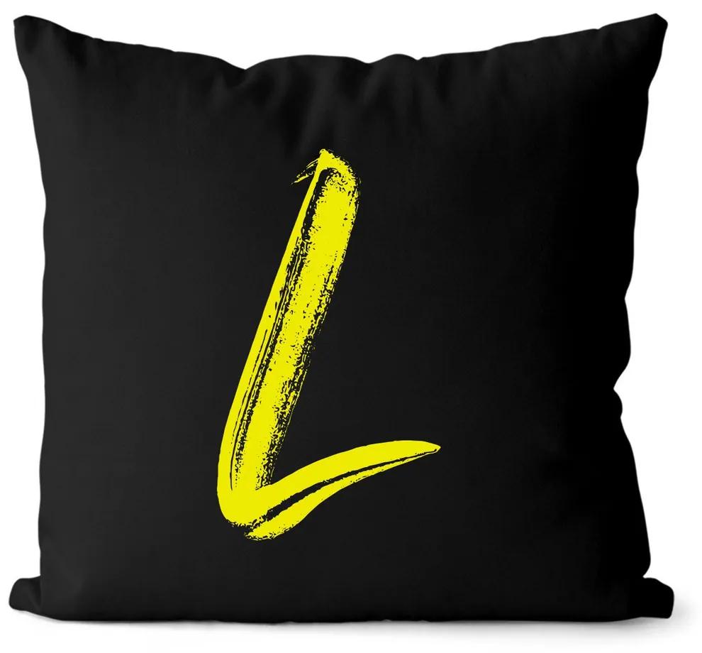 Polštář – písmeno L (Velikost: 55 x 55 cm, Barva: Žlutá)