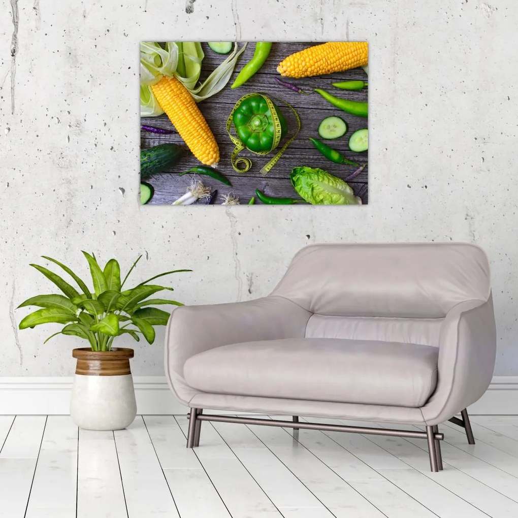Skleněný obraz se zeleninou (70x50 cm)