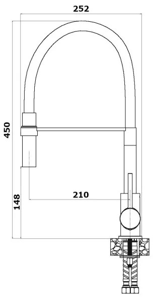 ALVEUS 1129024 - Dřezová baterie s flexibilním ramínkem ELIA 45 cm chrom/černá