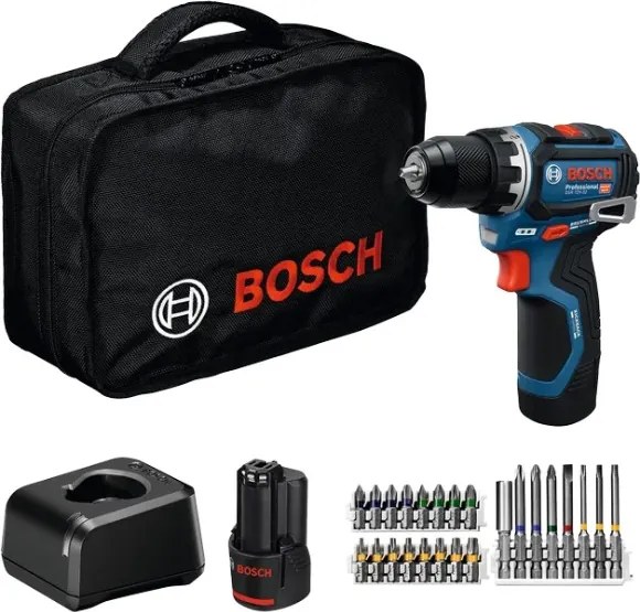 Bosch AKU vrtací šroubovák PRO GSR 12V-32, 2x12V/2,0Ah + bity a příslušenství v textilní tašce 06019N7006