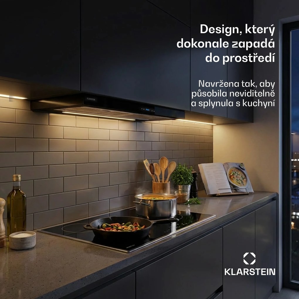 Klarstein Mariana Neo 90 odsavač s plochým krytem 90 cm 640 m³/h odtah LED