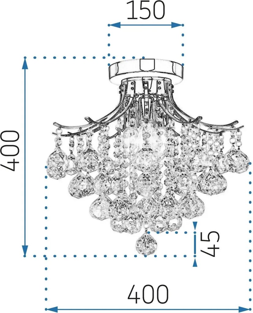 Toolight - Stropní svítidlo 3xE14 APP784-3C, chromová, OSW-05035
