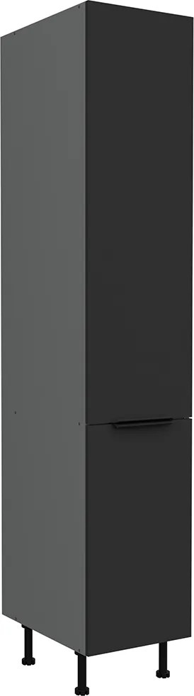 ARIA ab | vysoká skříňka 40 DK-215 2F potravinová s policemi | 40 cm | ANTI FINGERPRINT povrch | antracit/černá