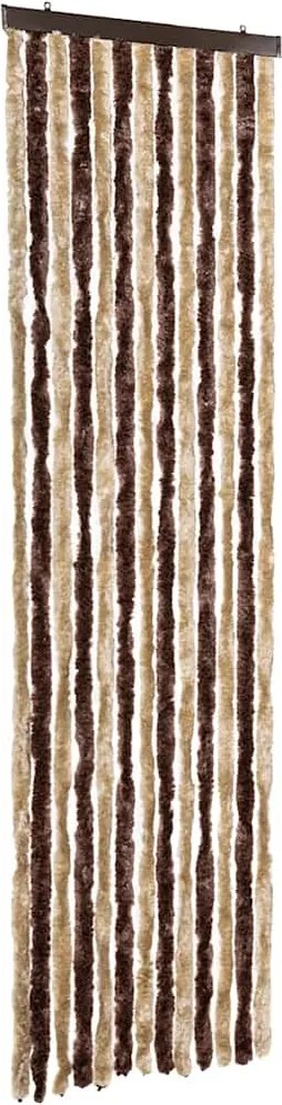 Závěs proti hmyzu béžový a světle hnědý 56 x 200 cm Chenille 315120