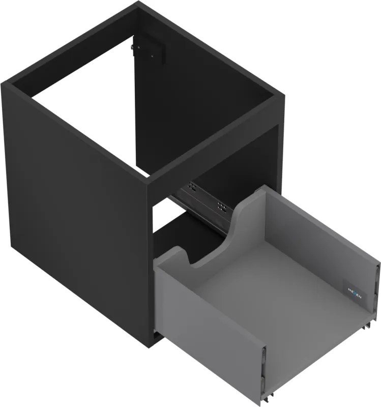 Mexen Box-A, závěsná skříňka 40 cm, 1 zásuvka, černá matná, 91AX0-0400-470-1-71
