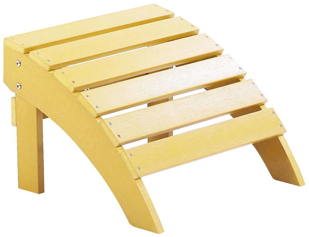 Zahradní židle s podnožkou žlutá ADIRONDACK Beliani