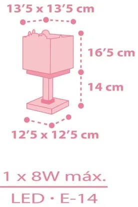 Dalber 63111S - Dětská lampička JUNGLE 1xE14/8W/230V růžová