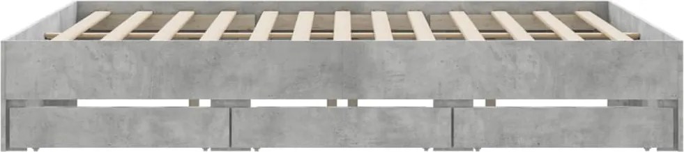 Rám postele se zásuvkami betonově šedý 180 x 200 cm kompozit 3207255