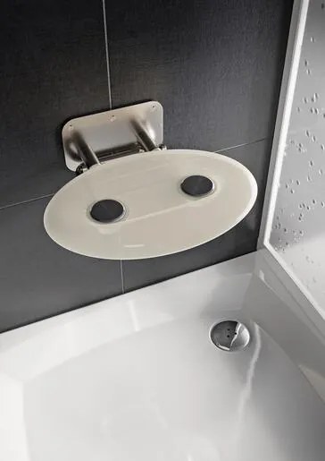 Ravak OVO P sprchové sedátko sklopné š. 41 cm průsvitně bílá B8F0000049