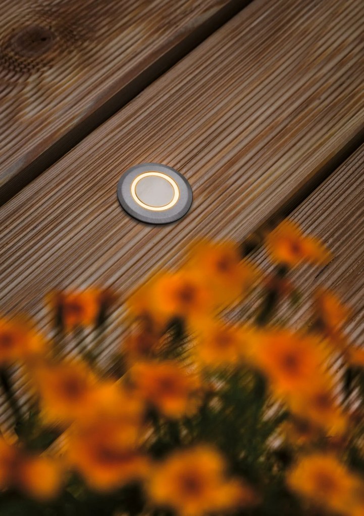 P 94727 LED zemní svítidlo zlaté světlo neláká hmyz IP67 kruhové 50mm 2200K 2,2W 230V hliník umělá hmota/kov - PAULMANN