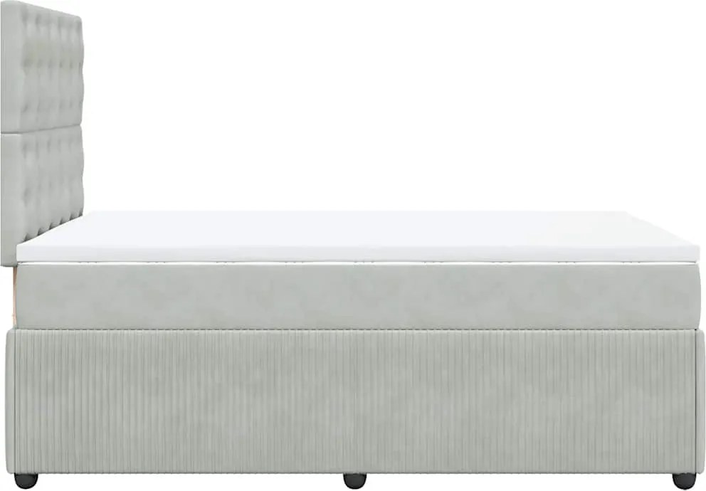 Box spring postel s matrací světle šedá 120x190 cm samet 3294598